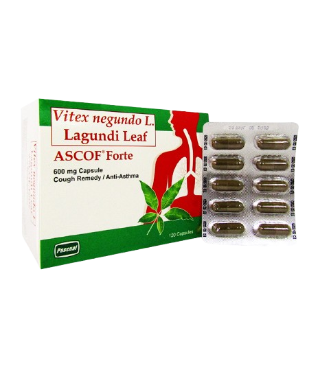 Ascof Forte (Lagundi) 600mg Capsule | Shield Drugstore Online